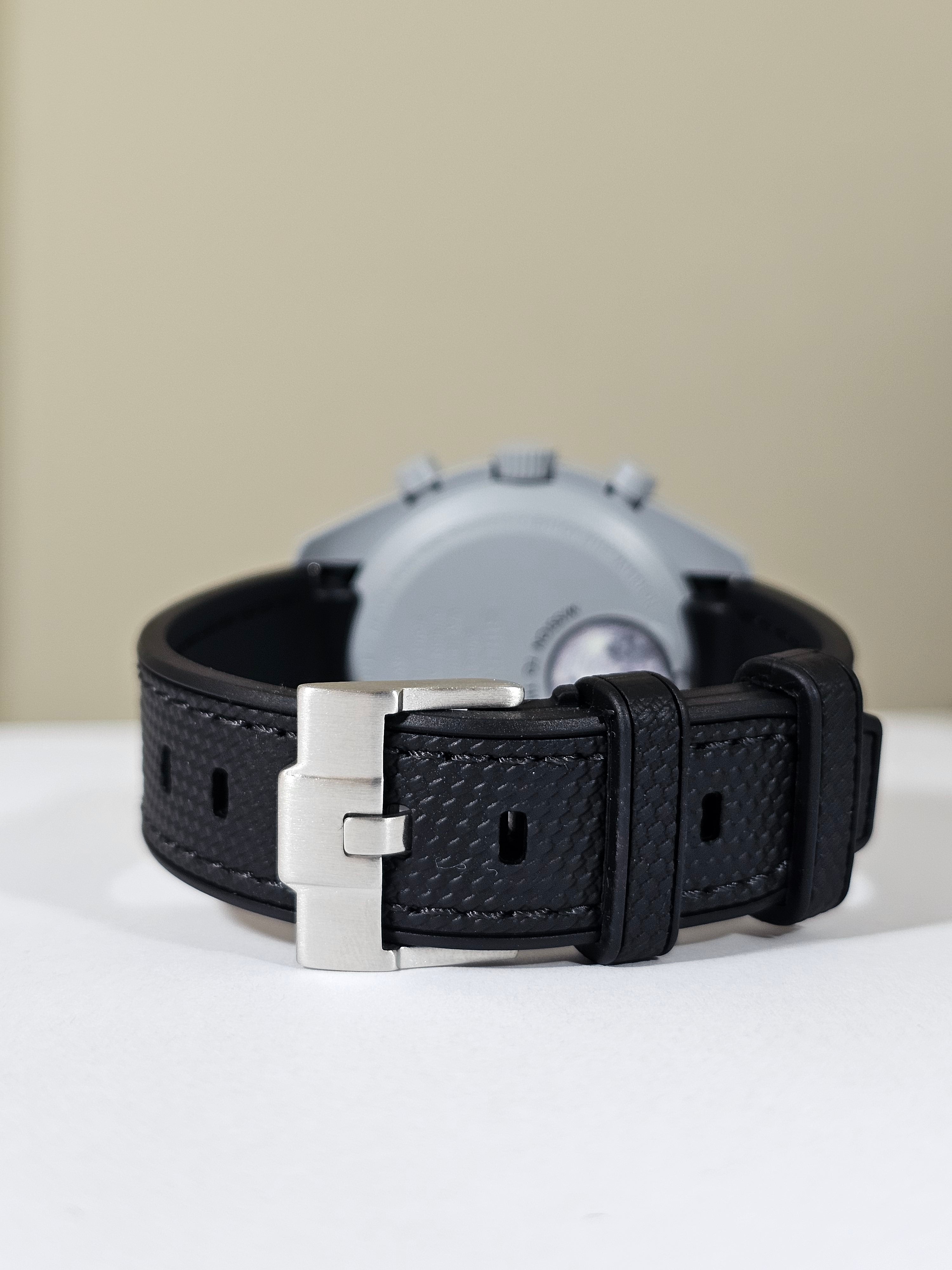 Omega X Swatch MoonSwatch Strap: Rubber Woven - Black – MGB WATCHES