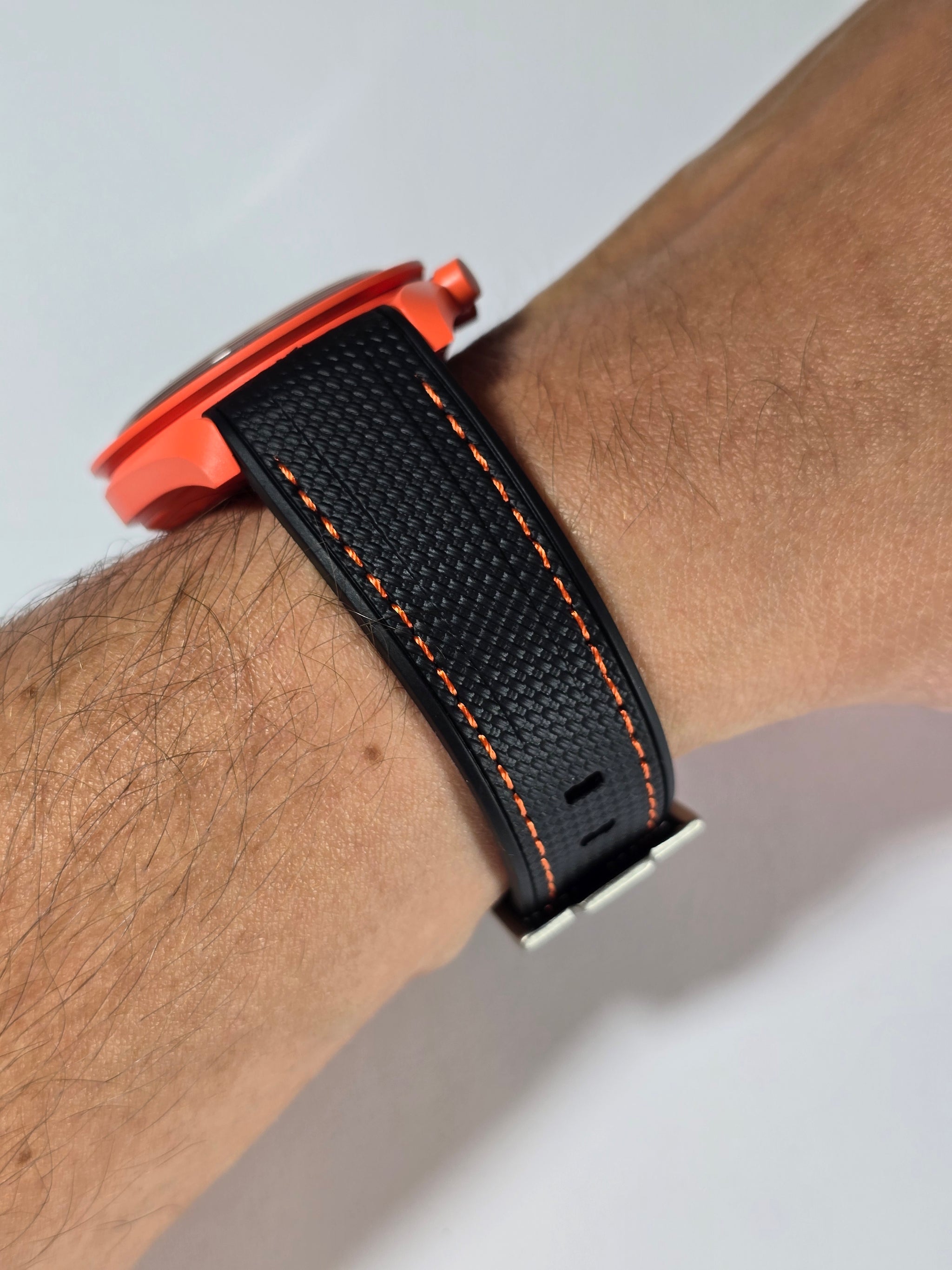 Omega X Swatch MoonSwatch Strap: Rubber Woven - Black & Lava – MGB WATCHES