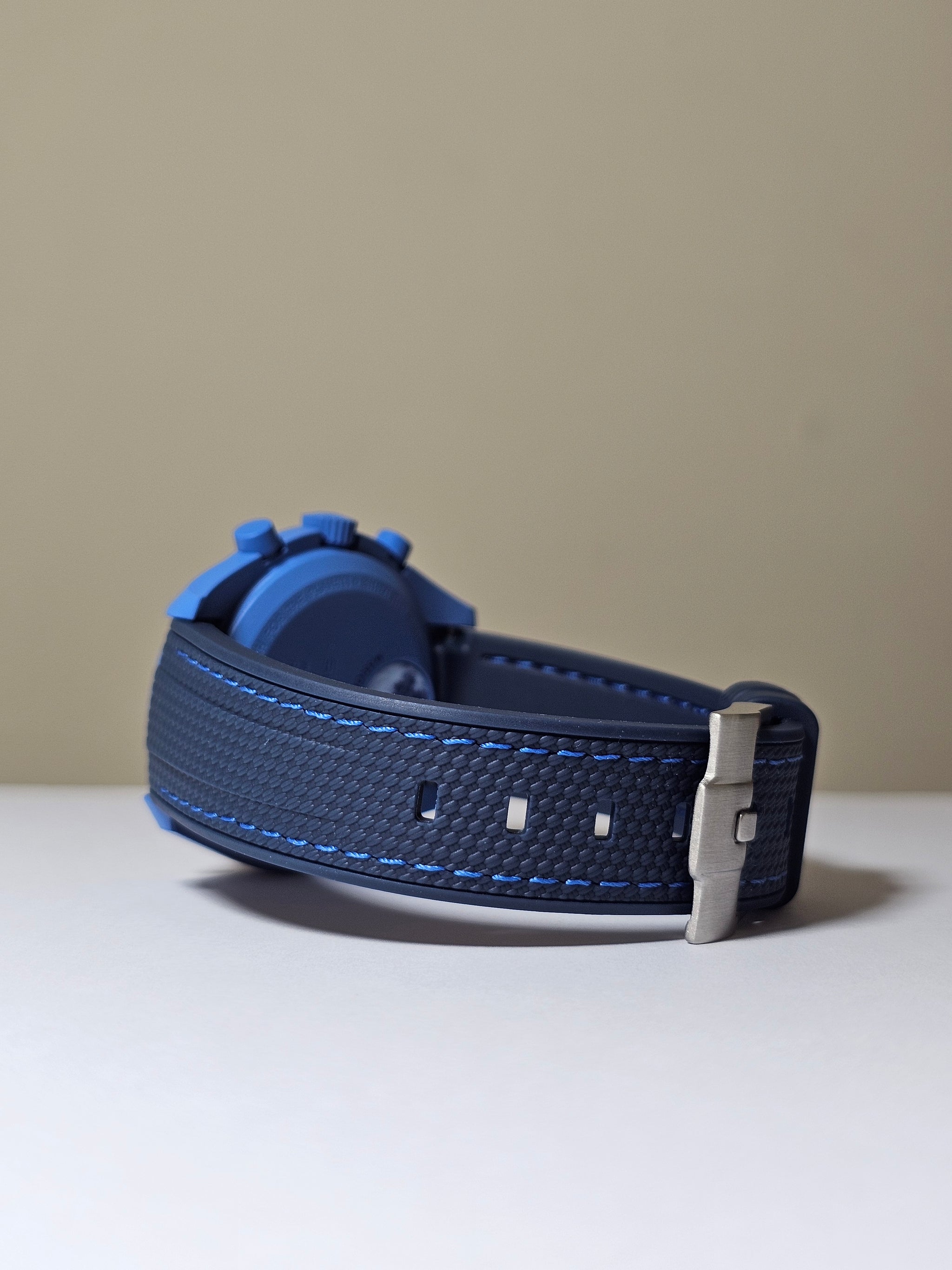 Omega X Swatch Super Blue Moonphase Strap - Navy & Light Blue – MGB WATCHES