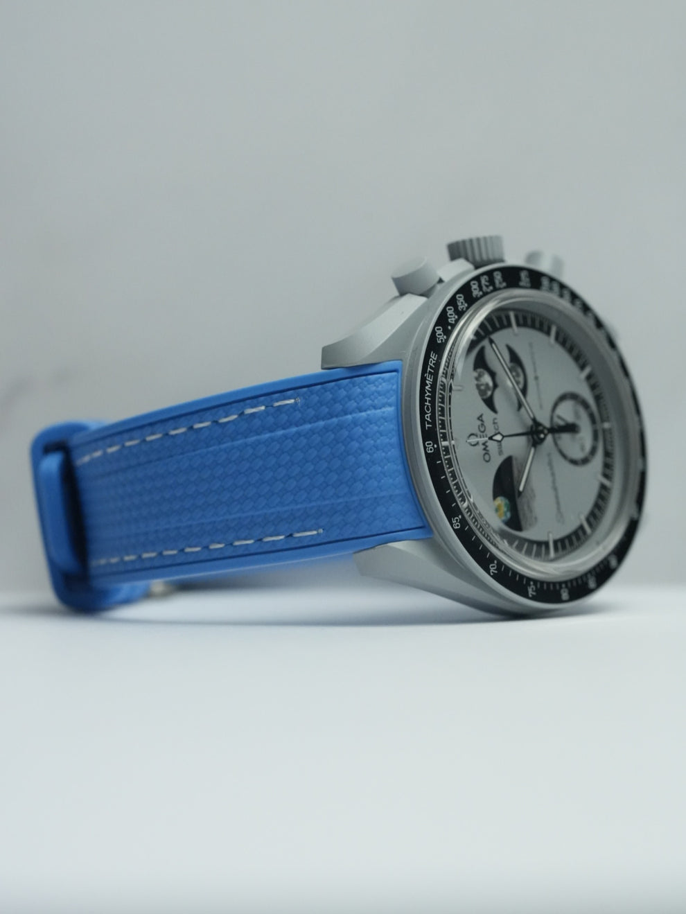 Omega X Swatch EarthPhase MoonSwatch Strap: Blue – MGB WATCHES