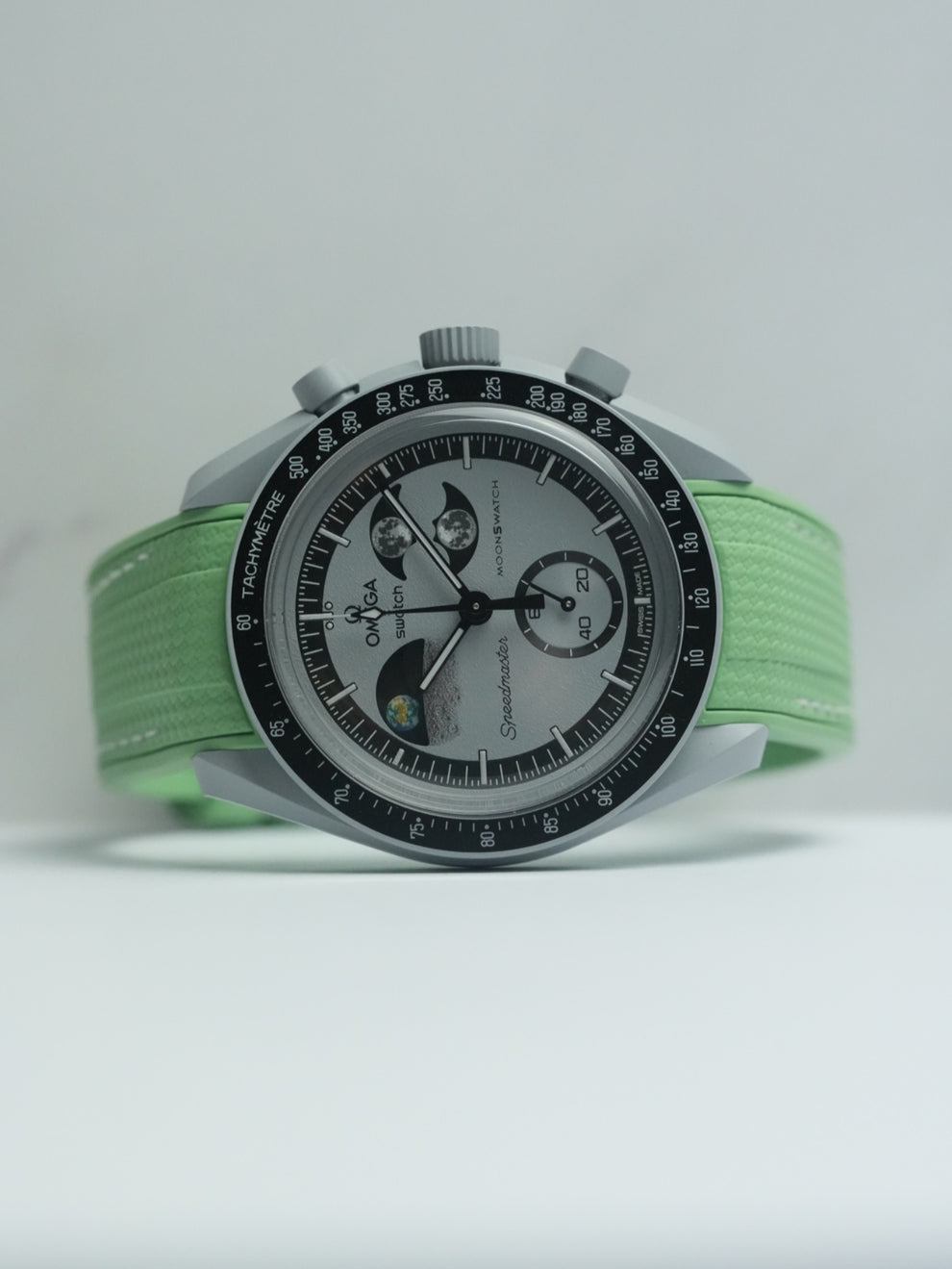 Omega X Swatch EarthPhase MoonSwatch Strap: Green – MGB WATCHES