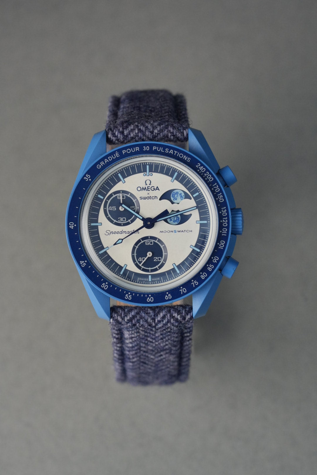 Tweed Strap for Omega x Swatch MoonSwatch – Super Blue MoonPhase – Nav ...