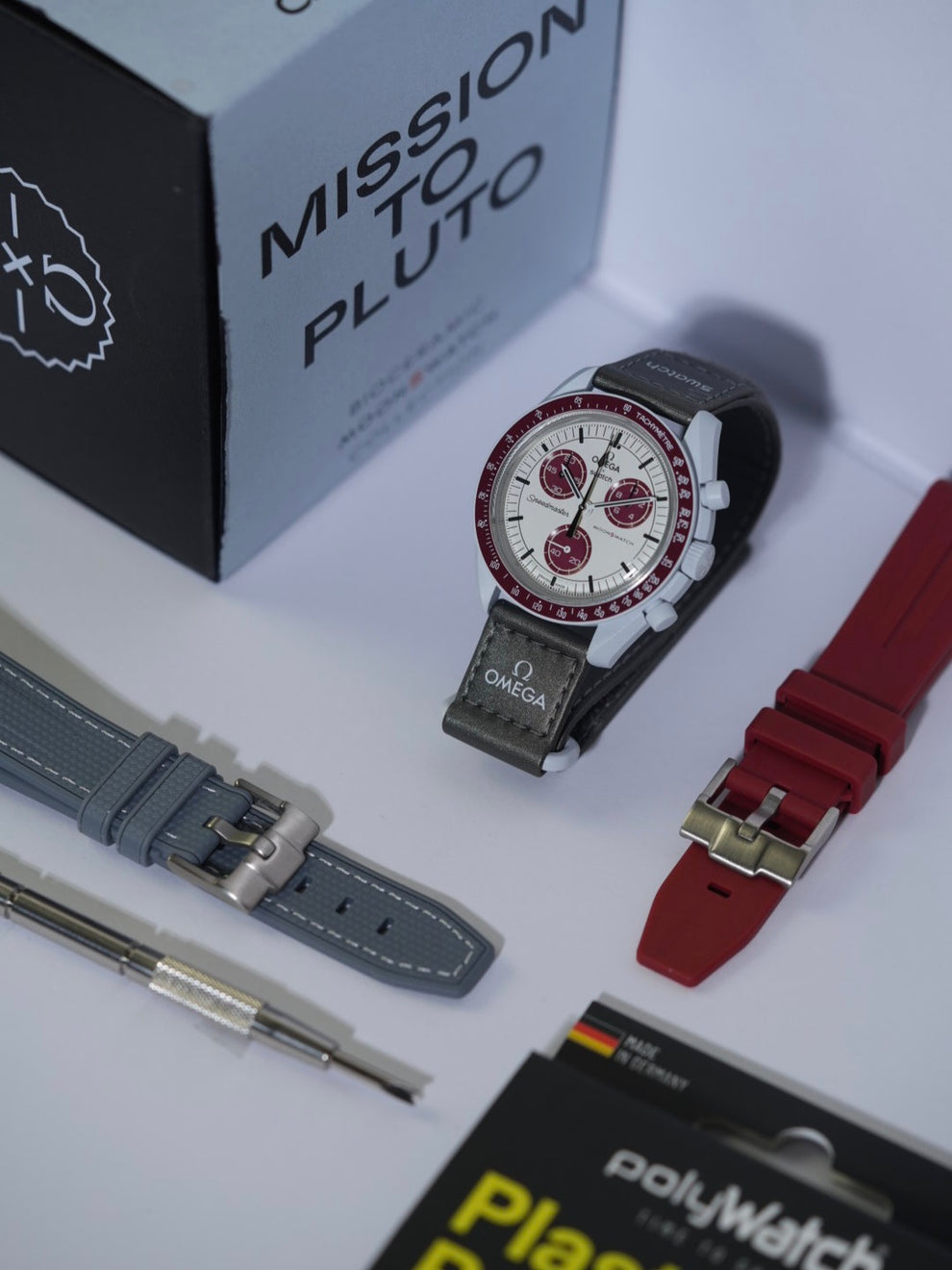 Mission To Pluto 'Flagship' Moonswatch Strap & Watch Bundle – MGB WATCHES